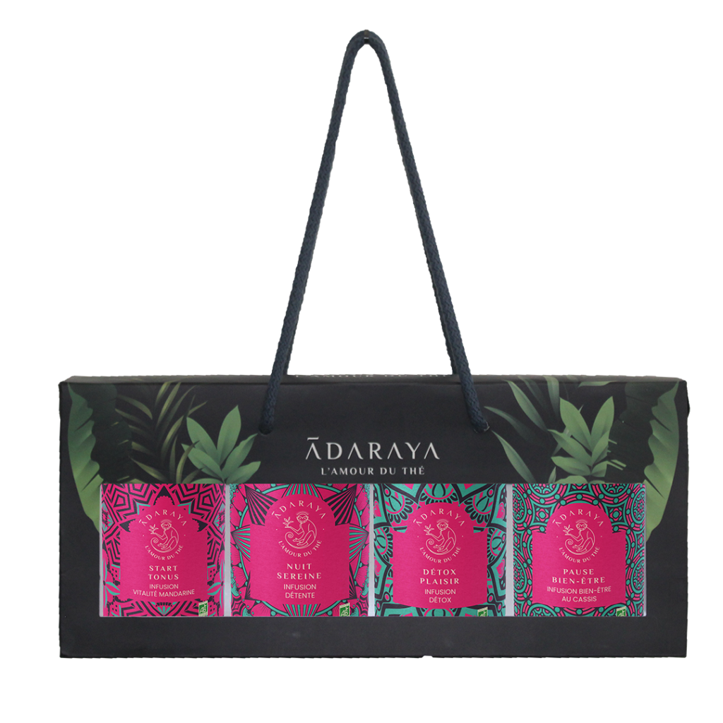 Le coffret infusions bio d’Adaraya, le bon goût des bienfaits.